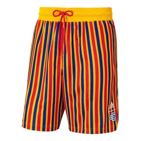 Adidas Striped Basketball Shorts With Contrasting Colors - Multi-color