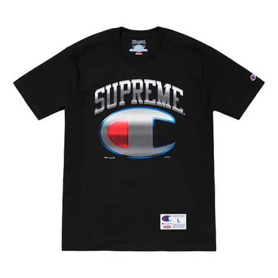Supreme Ss19 X Champion Chrome Ss Top Tee - Black