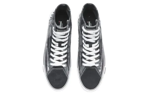 LI-NING High Top Canvas Sneakers With Graphic Detailing