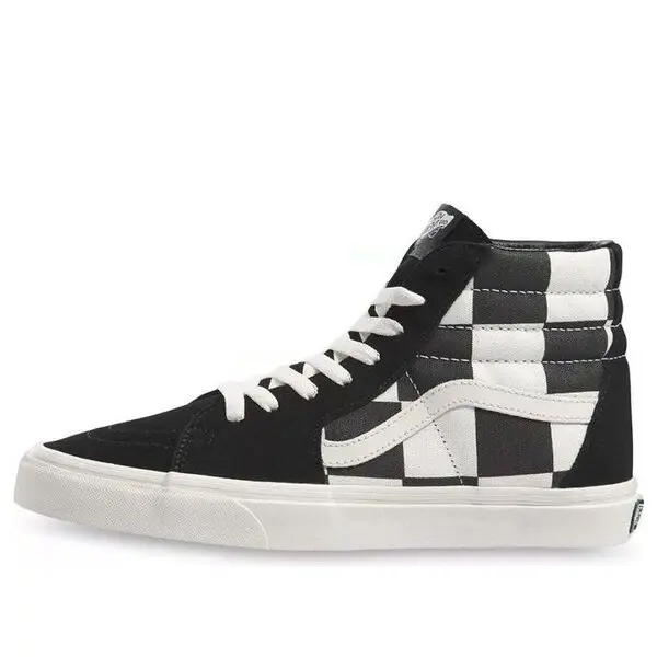 VANS Sk8-hi High Top Sneakers With Checkerboard Pattern - Black/white