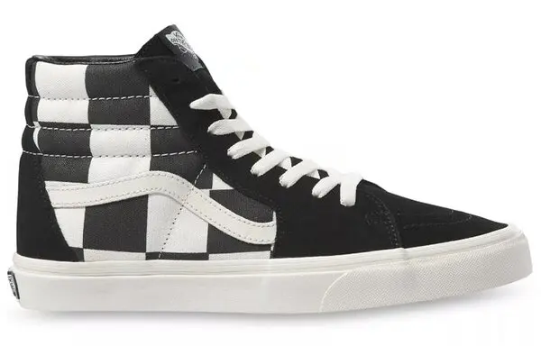 VANS Sk8-hi High Top Sneakers With Checkerboard Pattern - Black/white