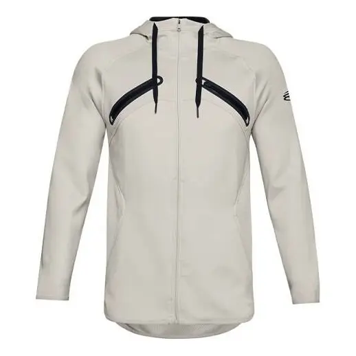 Under Armour Curry Stealth Basketball Zip-up Hooded Jacket - White