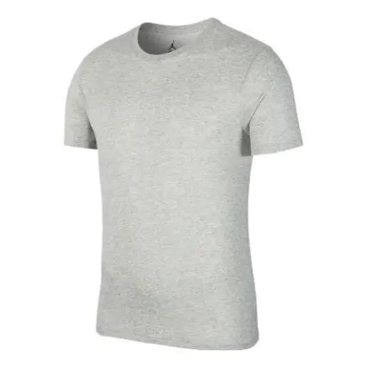 Nike Jordan Dri-fit Solid Color Quick Dry Round Neck Short Sleeve Gray T-shirt - Default Color
