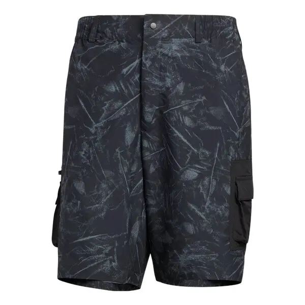 Adidas Originals Full Print Button Printing Straight Shorts Black - Default Color