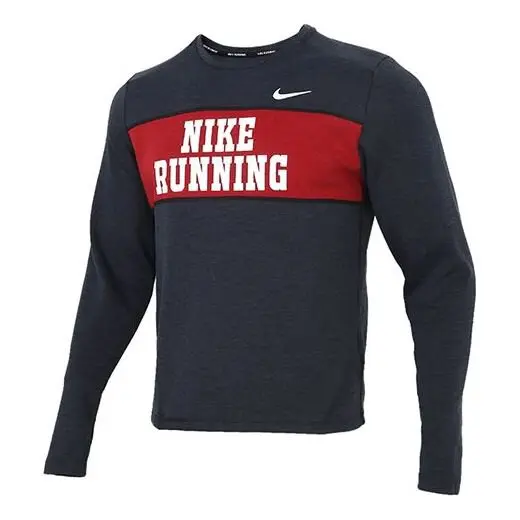 Nike Dri-fit Heritage Running Long Sleeve Top - Blue