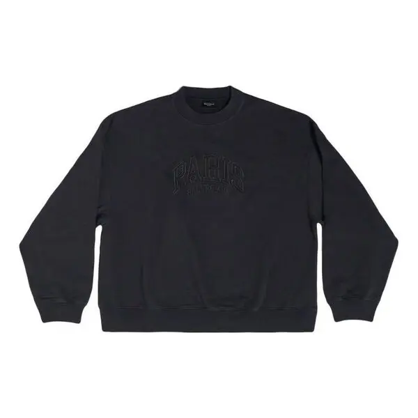 Balenciaga Embroidered Logo Sweatshirt - Black