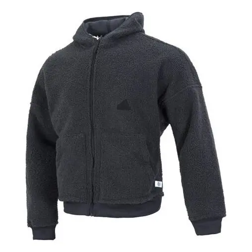 Adidas New Polar Fz Solid Color Reversible Athleisure Casual Sports Hooded Jacket Gray - Default Colorway