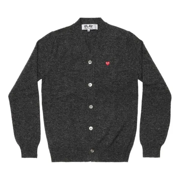Play Comme Des Garcon Cardigan With Red Emblem