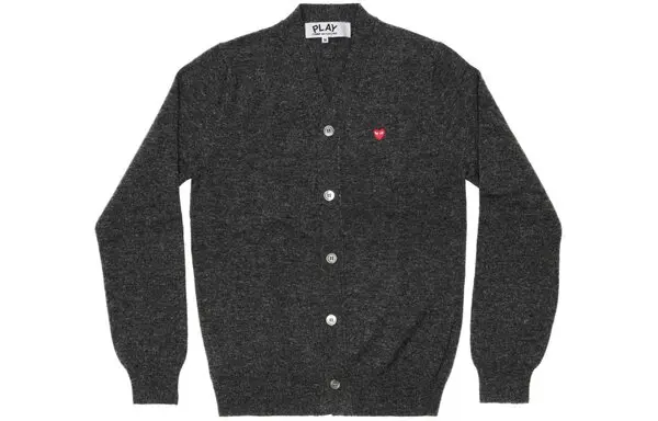 Play Comme Des Garcon Cardigan With Red Emblem
