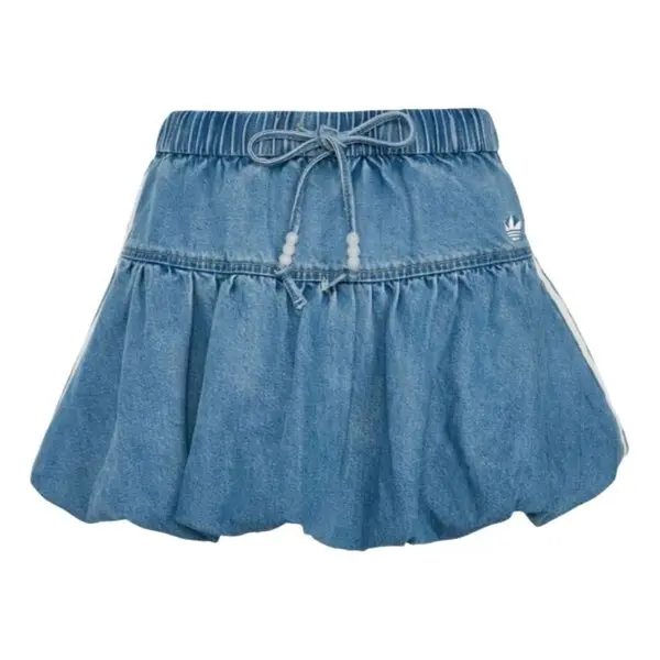 Adidas Denim Skirt With Drawstring Waist - Light Denim