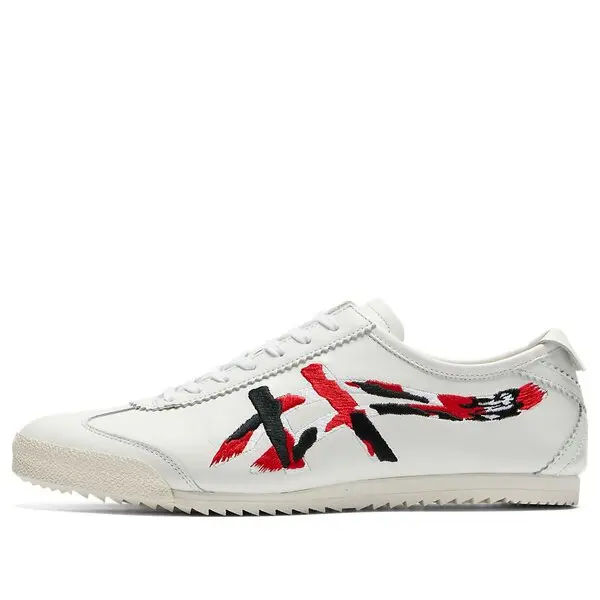 Onitsuka Tiger Mexico 66 Deluxe Embroidered Sneakers - White/classic Red