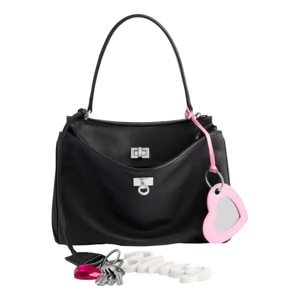 Balenciaga Rodeo Handbag With Charm Detail - Black