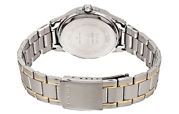 Casio Quartz Analog Watch With Two Tone Stainless Steel Band - Silverblack