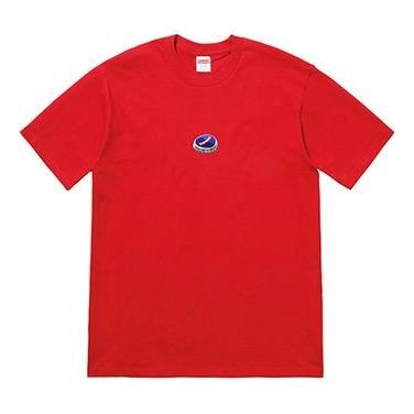 Supreme Fw18 Bottle Cap Tee Chest Logo Short Sleeve - Red