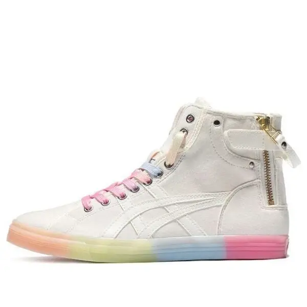 Asics Double Clutch High Top Sneakers - White/pink