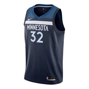 Nike Nba Towns Timberwolves 3 2 Fan Edition Basketball Jersey/vest Navy Blue - Dark Blue