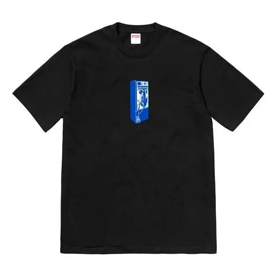 Supreme Fw18 Payphone Tee Public Phone Printing Short Sleeve - Black
