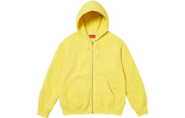 Supreme Small Box Logo Zip Up Hooded Sweatshirt - Yellow
