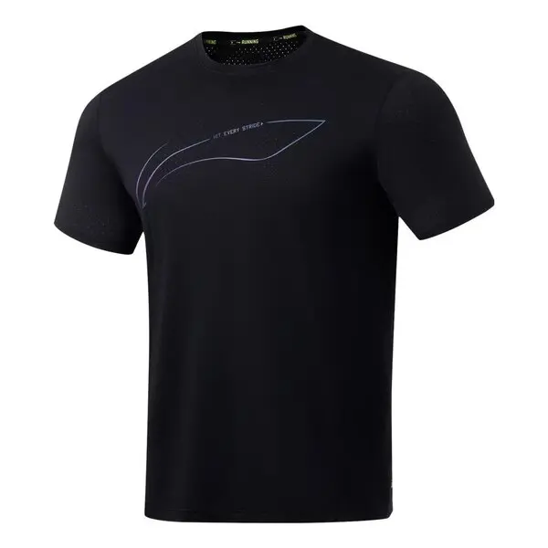 LI-NING Logo Running T-shirt - Black