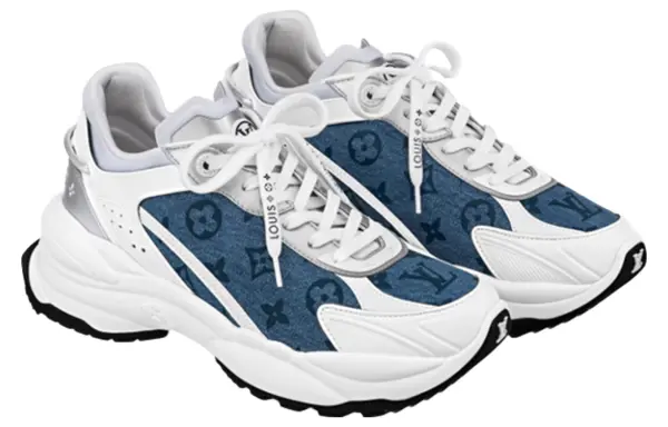 LOUIS VUITTON Run 55 Sneakers Denim Monogram Silver - Blue/white/silver
