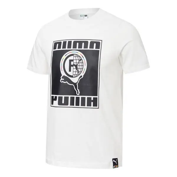 PUMA Intl Tee Subject Printing Round Neck Short Sleeve White - Default Color