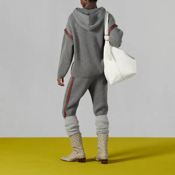 Gucci Wool Cashmere Pants With Web Detail