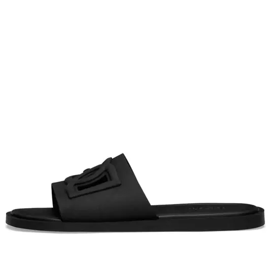 Dolce & Gabbana Tonal Logo Slides - Black