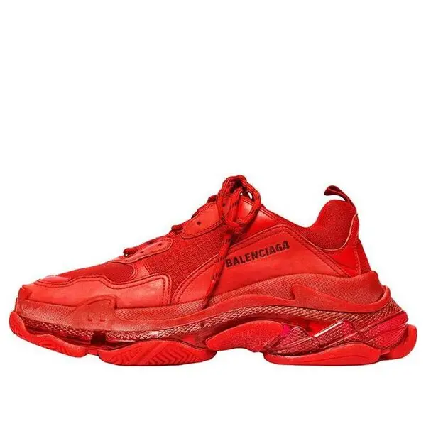 Balenciaga Triple S Clear Sole Sneaker - Red