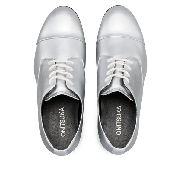 Onitsuka Tiger Derby Lace-up Metallic Sneakers - Silver
