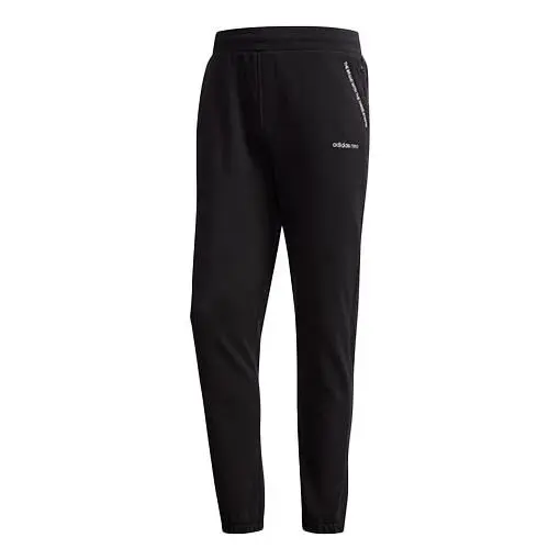 Adidas Neo Logo Cozy Breathable Casual Sports Long Pants - Black