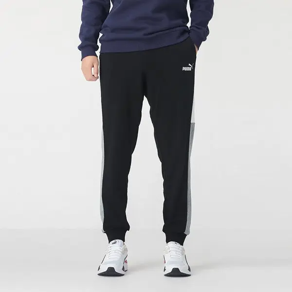PUMA Block Sweatpants 'black White Grey
