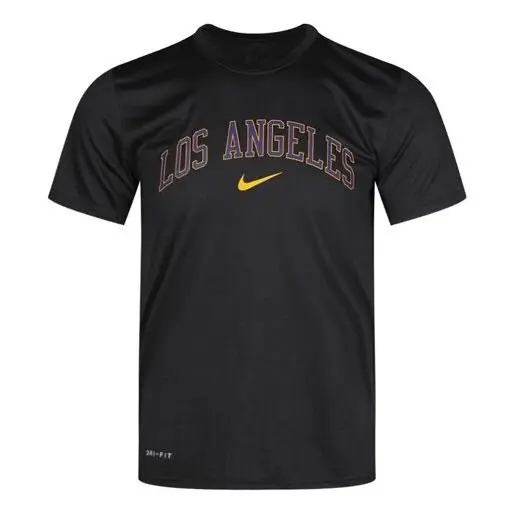 Nike Los Angeles Lakers Basketball Training Short Sleeve - Black
