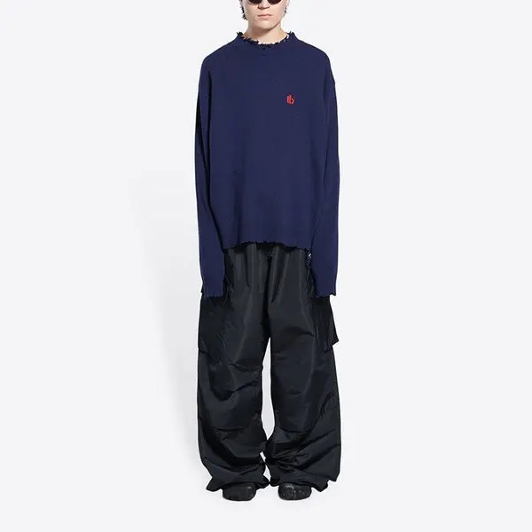 Balenciaga Double B Highneck Wool Knit Sweater
