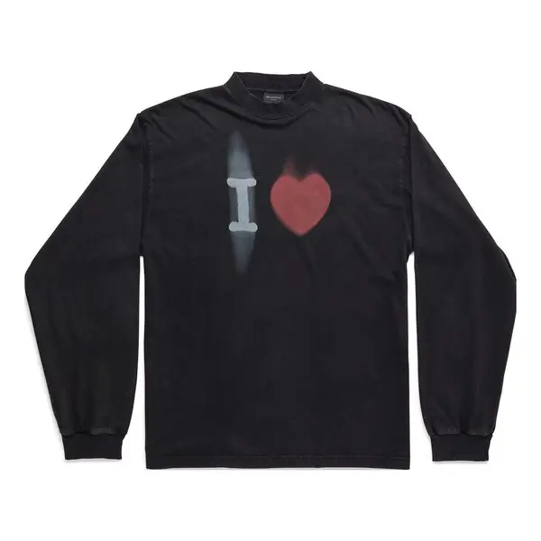 Balenciaga I Love" Long Sleeve T-shirt Medium Fit - Black