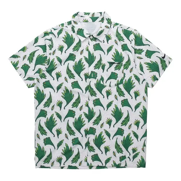 Nike Nigeria Feather Printing Woven Short Sleeve Shirt - White
