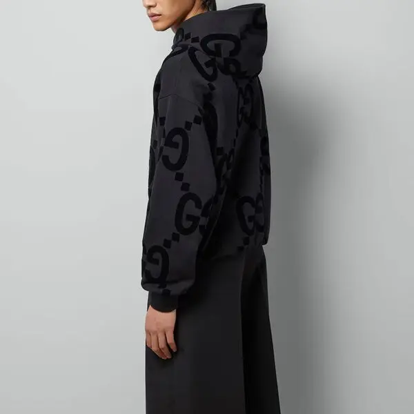 Gucci Gg Flocked Print Cotton Fleece Sweatshirt