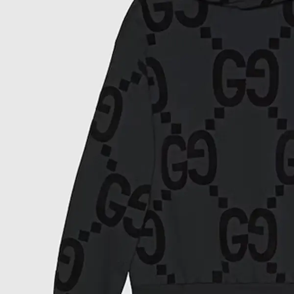 Gucci Gg Flocked Print Cotton Fleece Sweatshirt