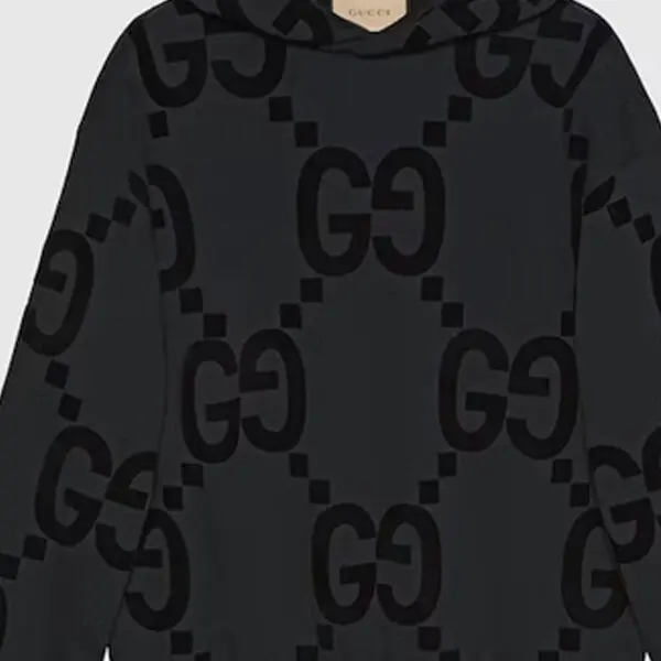 Gucci Gg Flocked Print Cotton Fleece Sweatshirt