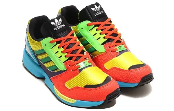Adidas X Atmos Zx 8000 "mash Up" Low Top Sneakers - Red/yellow