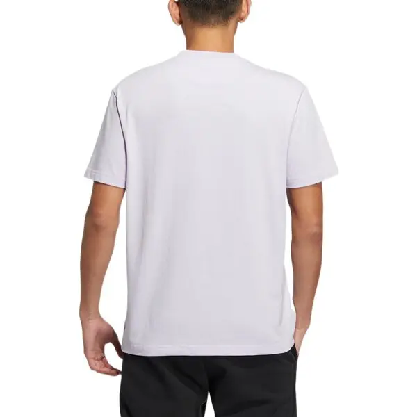 Adidas Neo Solid Color Round Neck Sports Short Sleeve Light Purple T-shirt - Multi-color