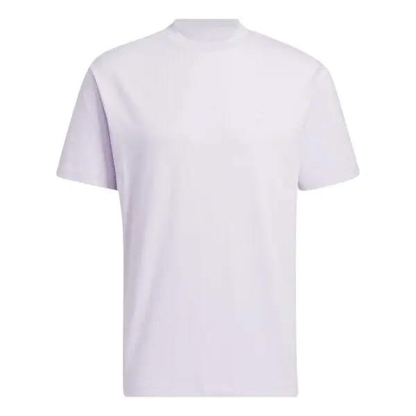 Adidas Neo Solid Color Round Neck Sports Short Sleeve Light Purple T-shirt - Multi-color
