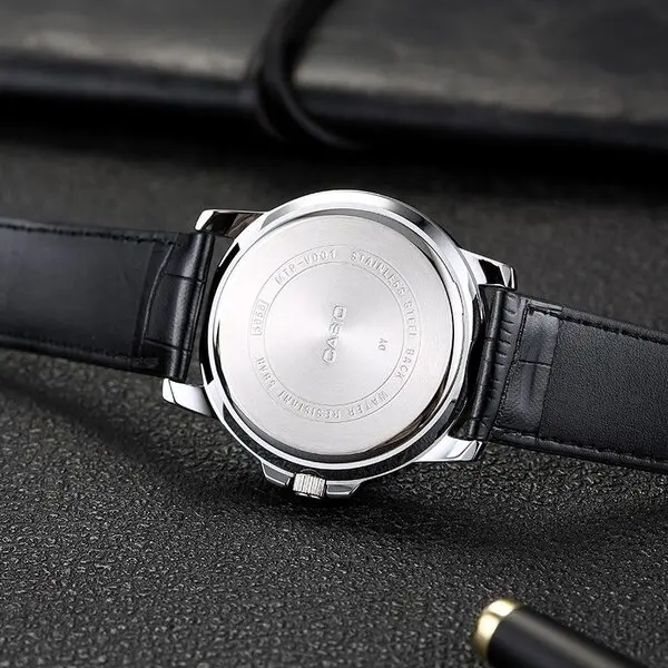 Casio Analog Watch With Leather Band