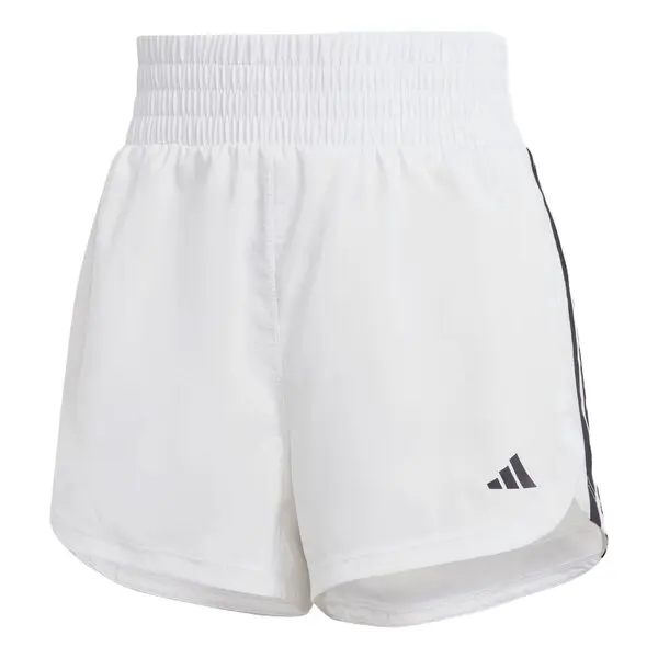 Adidas Pacer Training 3-stripes High-rise Shorts - White/black