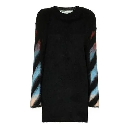 Off-White Knit Printed Dress - Black