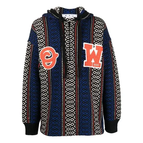 Off-White Fw22 Logo Graphic Knit Hoodie - Default Colorway
