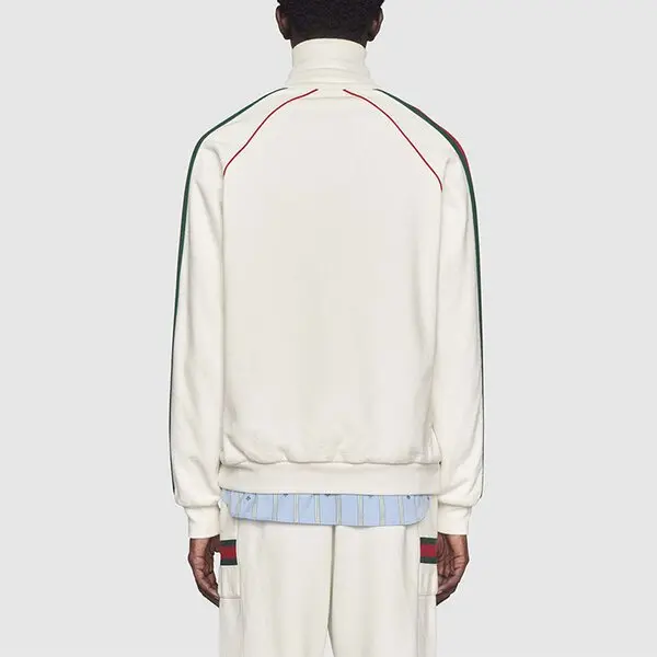 Gucci Ribbon Knitted Zip Sweatshirt For