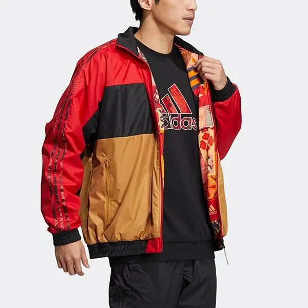 Adidas Colorblock Logo Printing Reversible Jacket