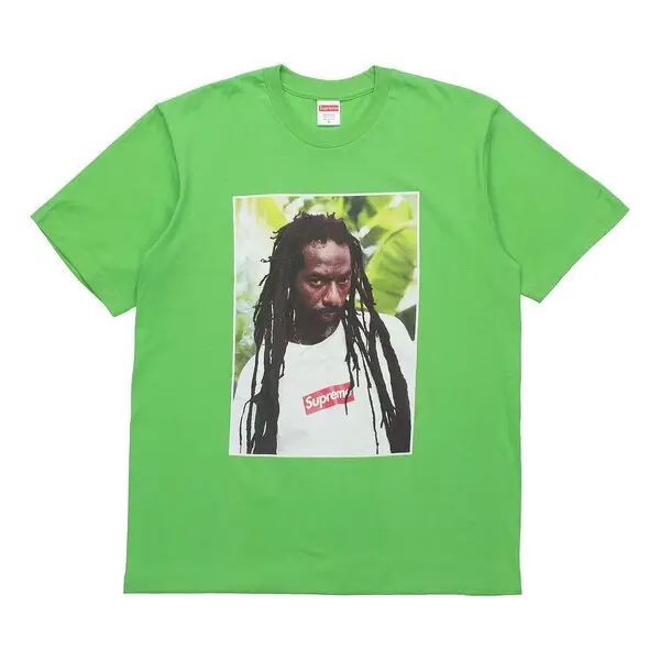Supreme Ss19 Buju Banton Tee Reggae Character Printing Short Sleeve - Green