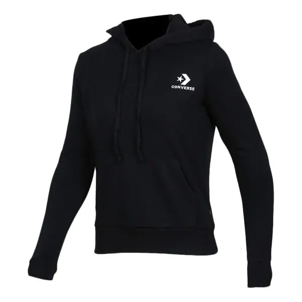CONVERSE Star Chevron Embroidered Pullover Hoodie - Black
