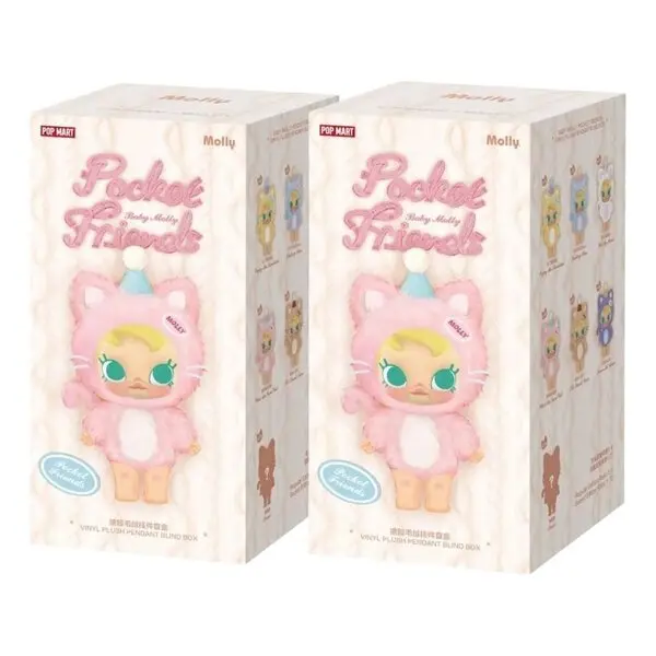 POP MART Baby Molly Pocket Friends Vinyl Plush Pendant Sealed Case - Multi-color
